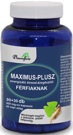Pharmaforte MAXIMUS-PLUSZ - energizáló férfiaknak - 90+30 db kapszula ...